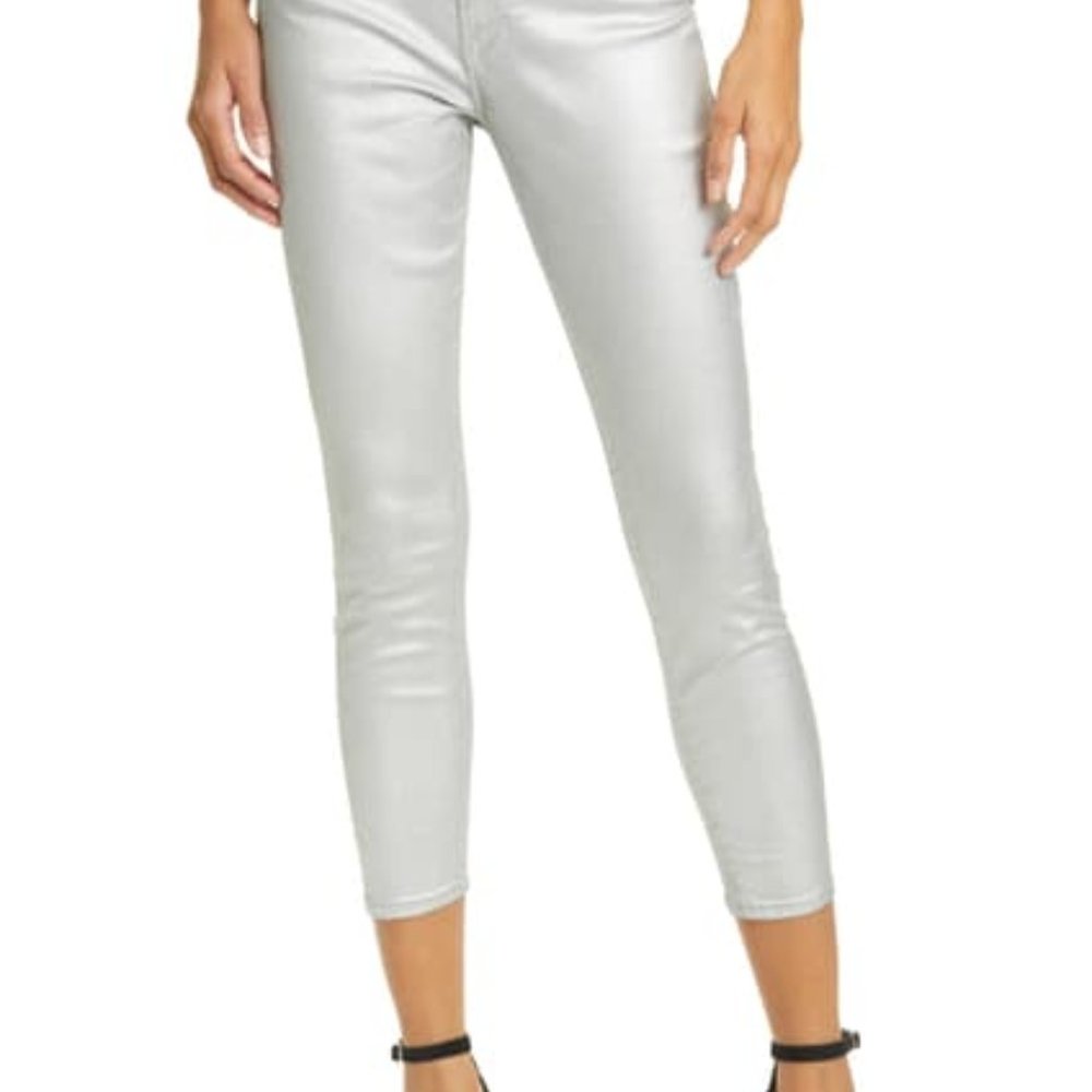 Frame Ali Metallic High Rise Ankle Skin - Gem